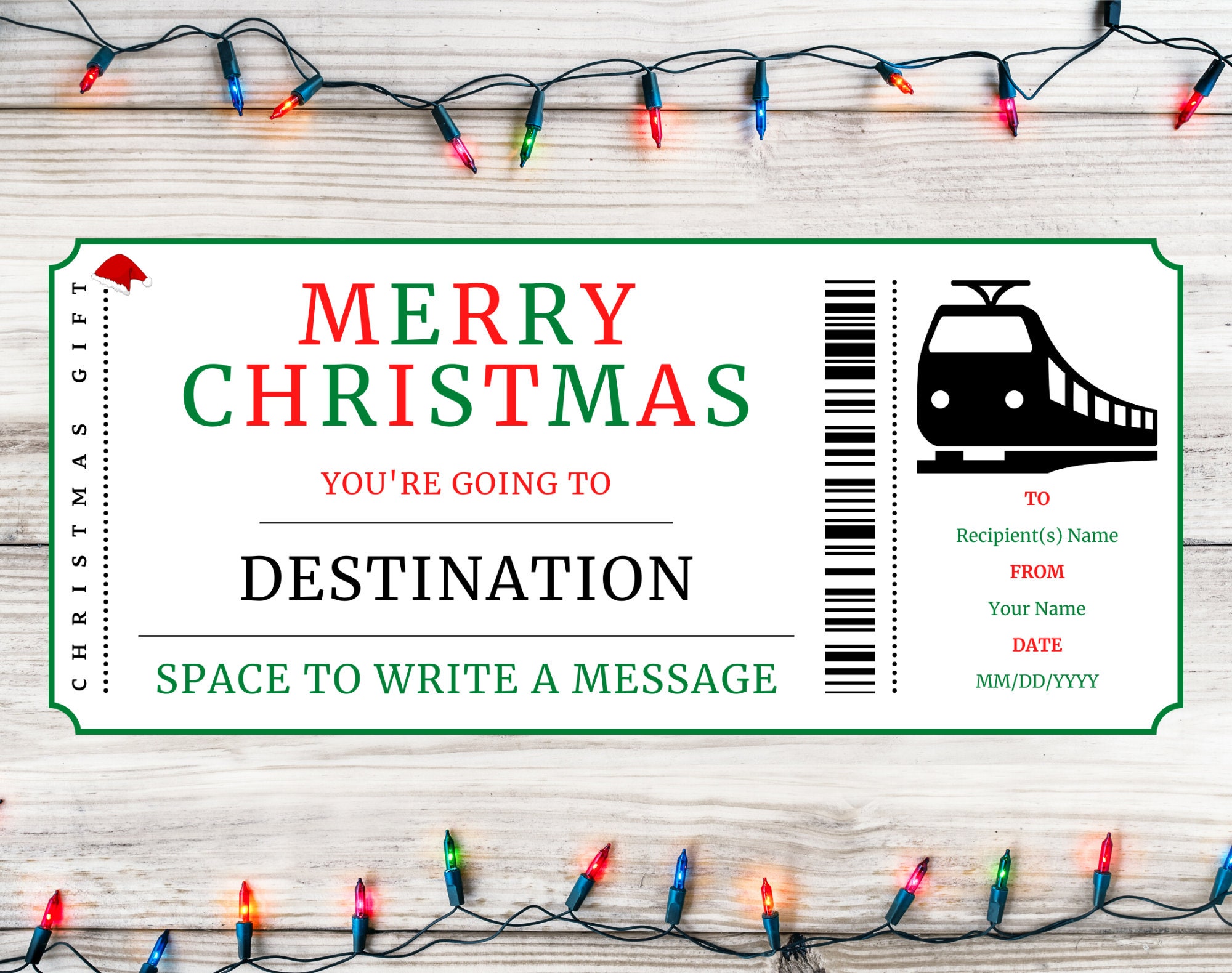 Christmas Train Gift Ticket - Christmas Boarding Pass Train Gift ...