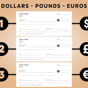 Blank Cheque - Blank Check Template - Blank Checks - Editable Cheque ...