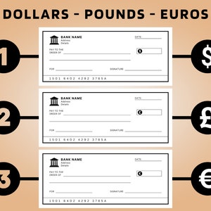 Blank Cheque Blank Check Template Blank Checks Editable - Etsy