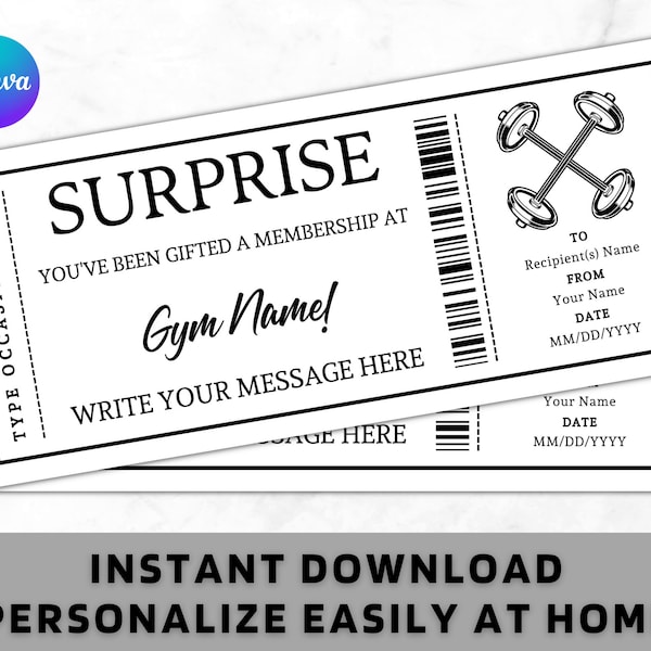 Gym Pass Template - Etsy Australia