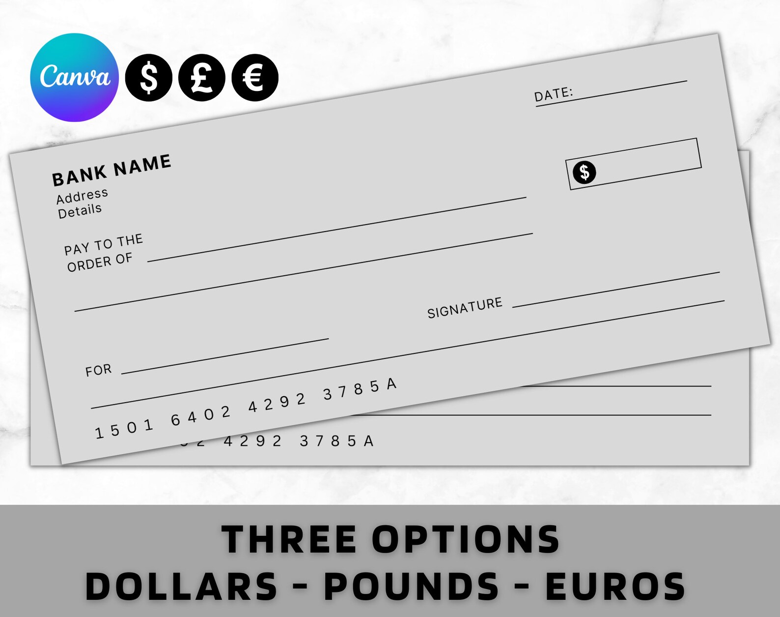 Blank Cheque - Blank Check Template - Blank Checks - Editable Cheque ...