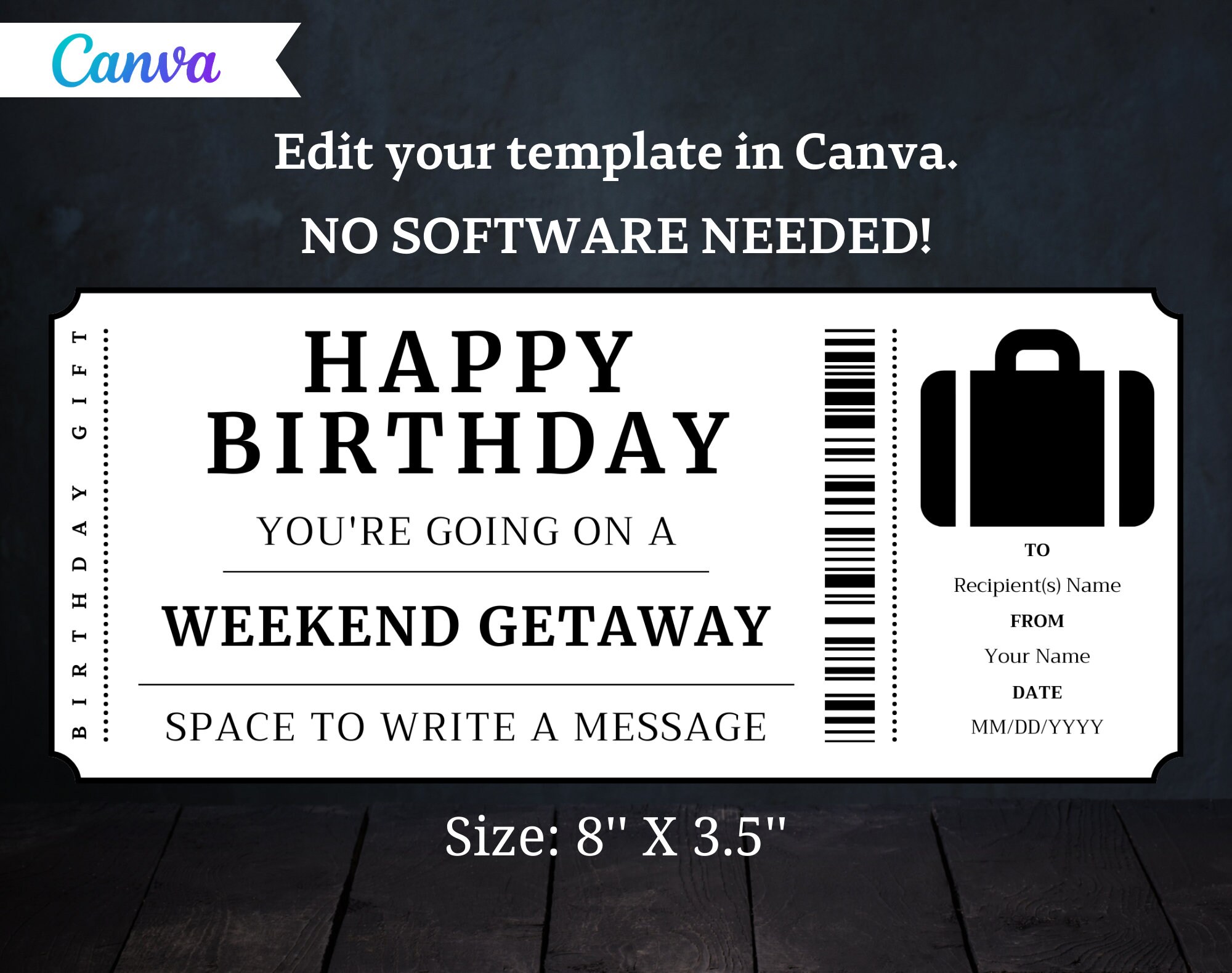 Birthday Weekend Getaway Gift Ticket - Birthday Weekend Getaway Gift ...