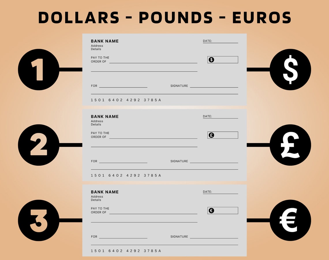 Blank Cheque - Blank Check Template - Blank Checks - Editable Cheque ...