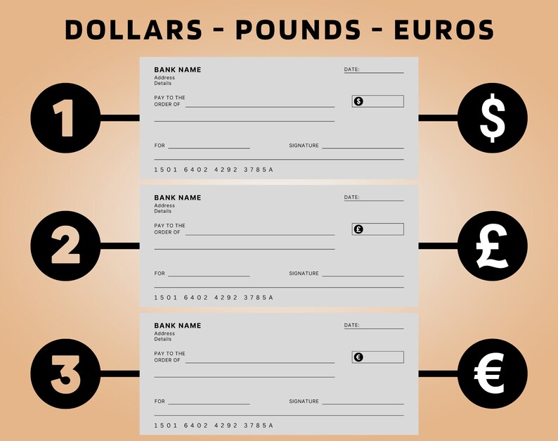 Blank Cheque - Blank Check Template - Blank Checks - Editable Cheque ...