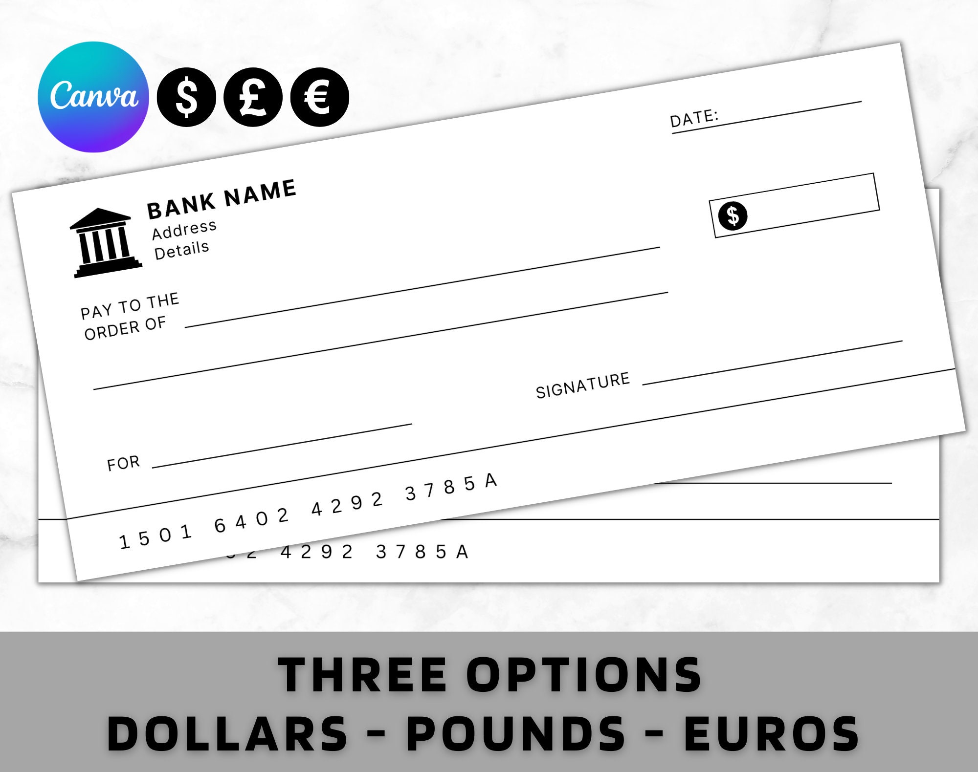Blank Check Cheque Template