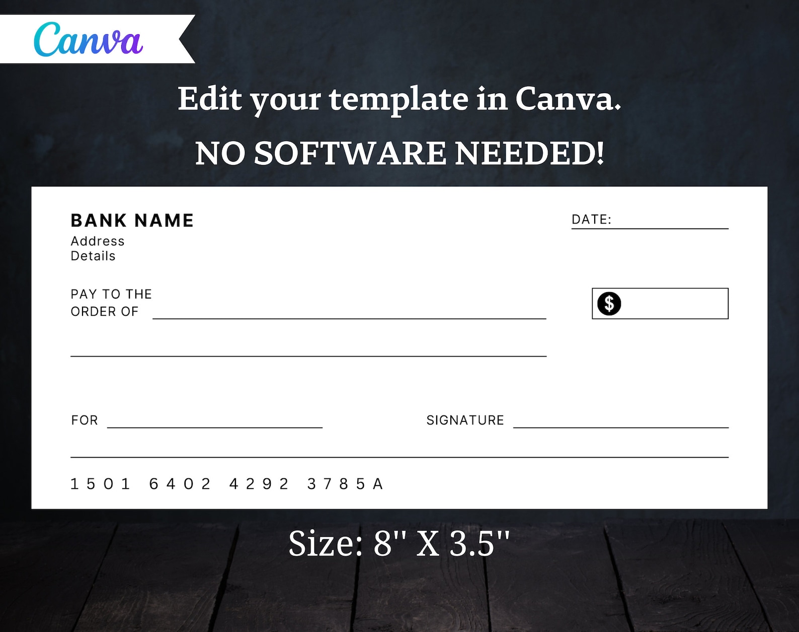 Blank Cheque - Blank Check Template - Blank Checks - Editable Cheque ...