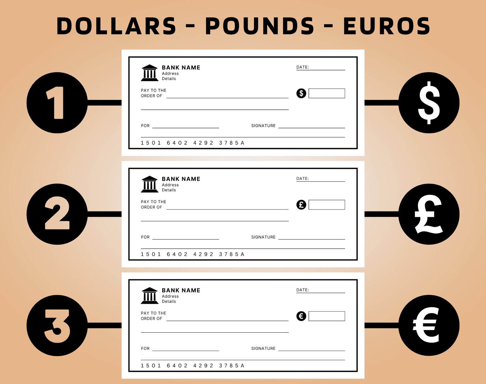 Blank Cheque - Blank Check Template - Blank Checks - Editable Cheque ...