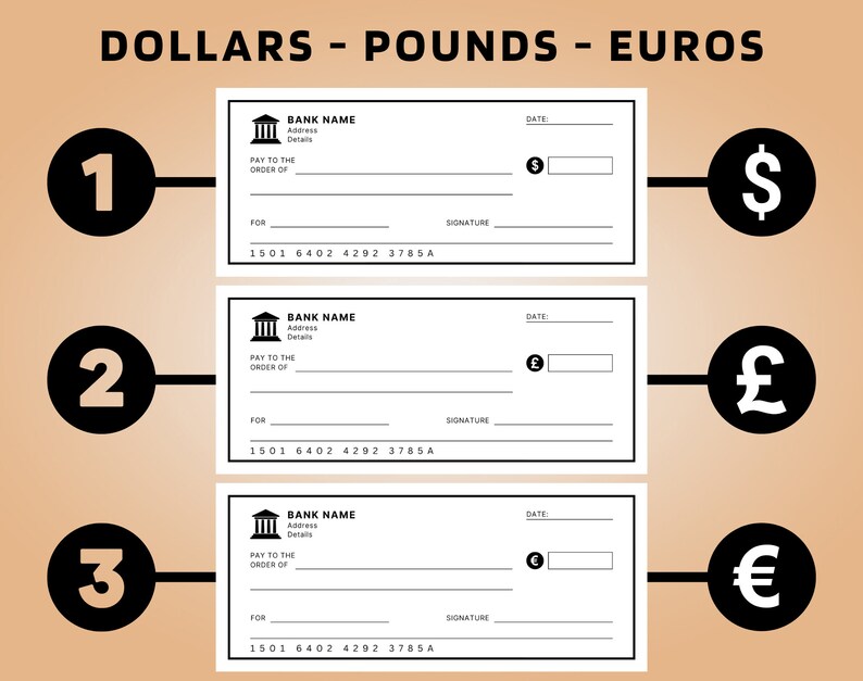 Blank Cheque - Blank Check Template - Blank Checks - Editable Cheque ...