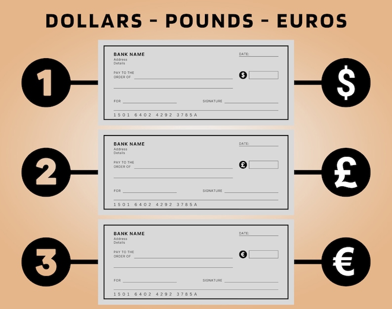 Blank Cheque - Blank Check Template - Blank Checks - Editable Cheque ...