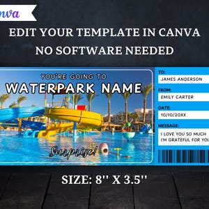 Water Park Ticket Template - Water Park Gift Voucher Template - Aqua ...