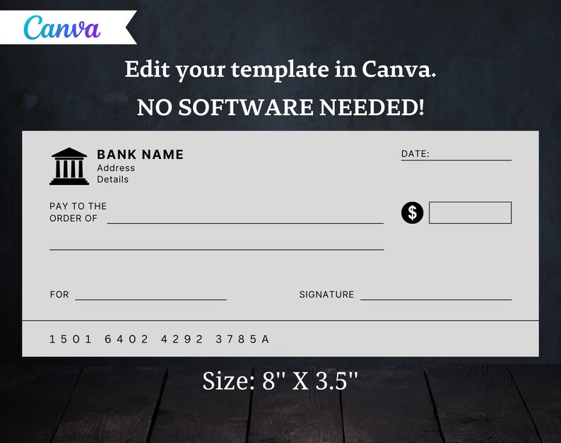 Blank Cheque Blank Check Template Blank Checks Editable - Etsy
