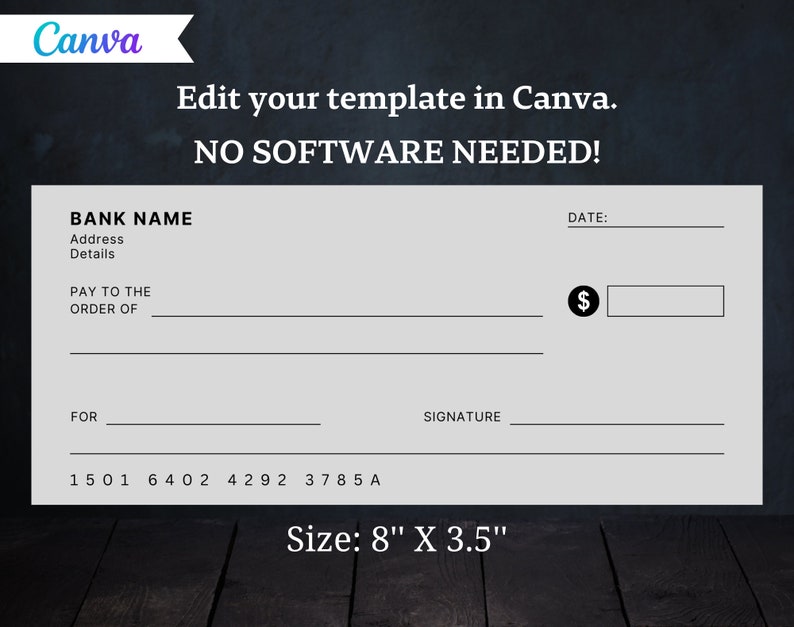 Blank Cheque - Blank Check Template - Blank Checks - Editable Cheque ...