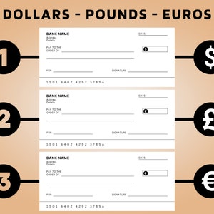 Blank Cheque - Blank Check Template - Blank Checks - Editable Cheque ...