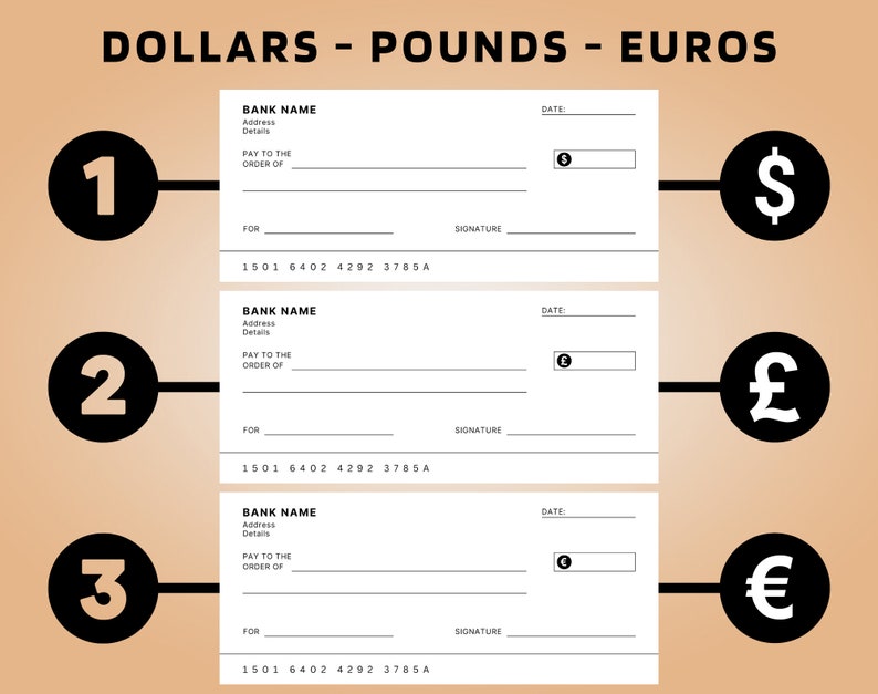 Blank Cheque - Blank Check Template - Blank Checks - Editable Cheque ...