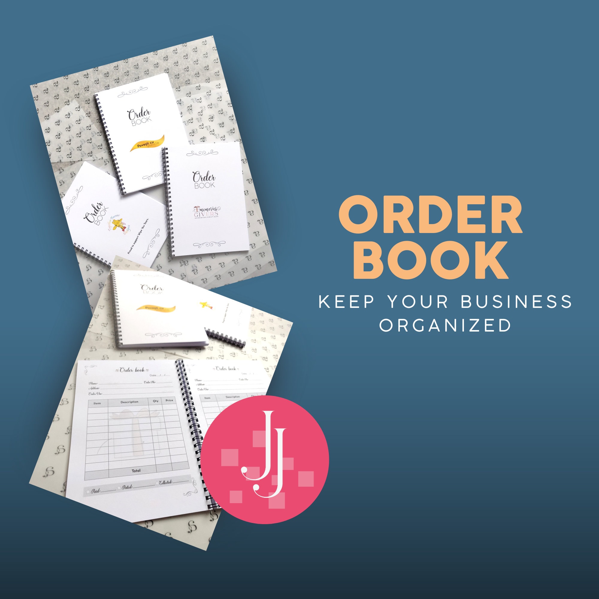 Business Order Book Template, Canva Order Book Template, A5 Notebook ...