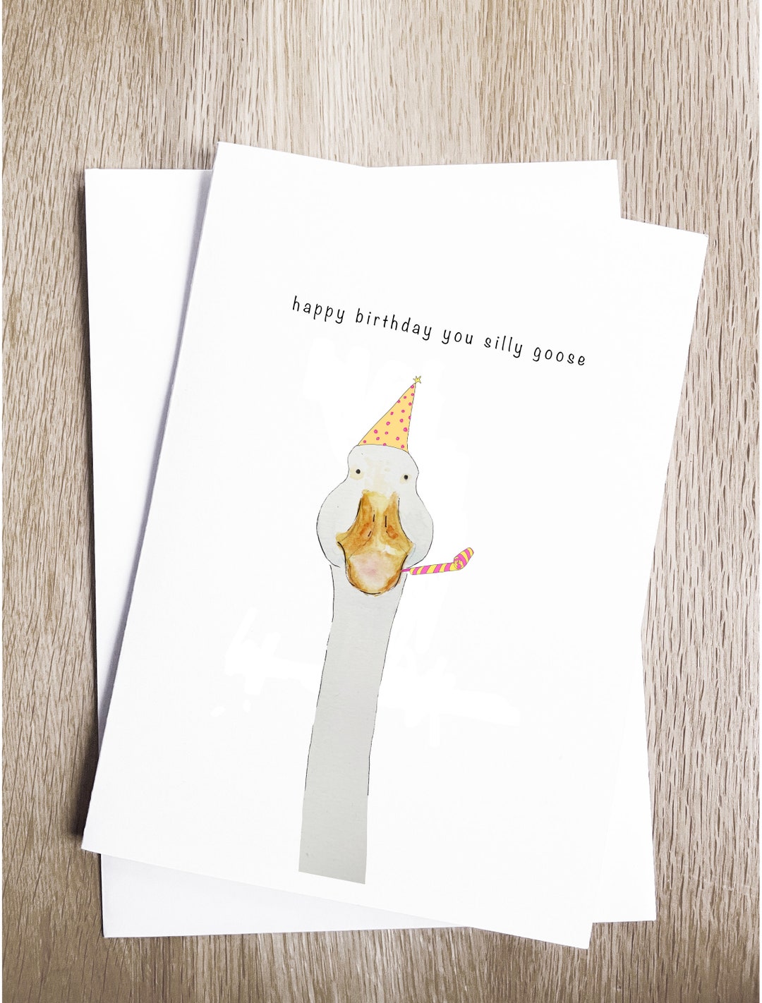 Happy Birthday You Silly Goose Watercolour Birthday Card - Etsy