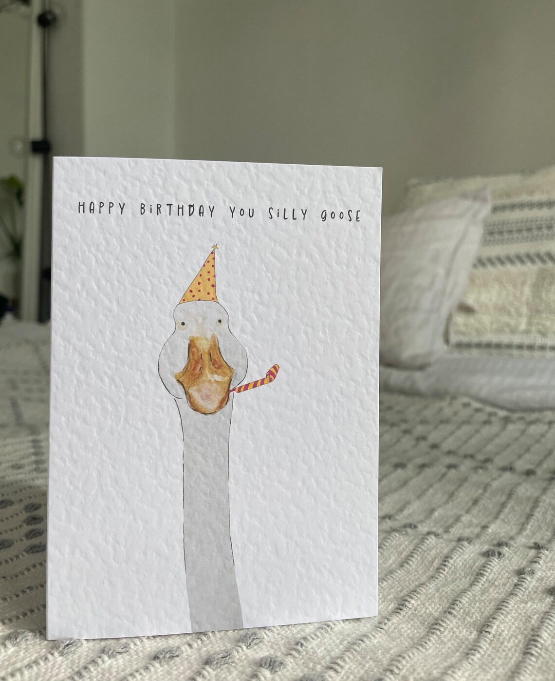 Happy Birthday You Silly Goose Watercolour Birthday Bday Card - Etsy
