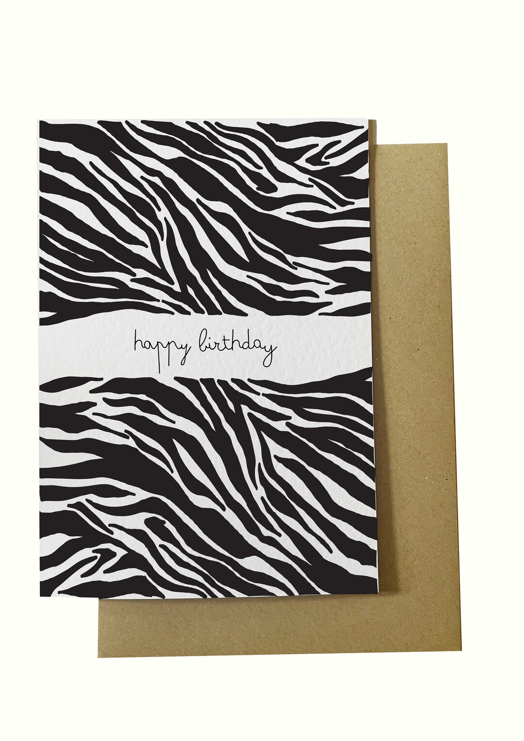 Happy Birthday Zebra Print. Handmade Birthday Bday Card - Etsy
