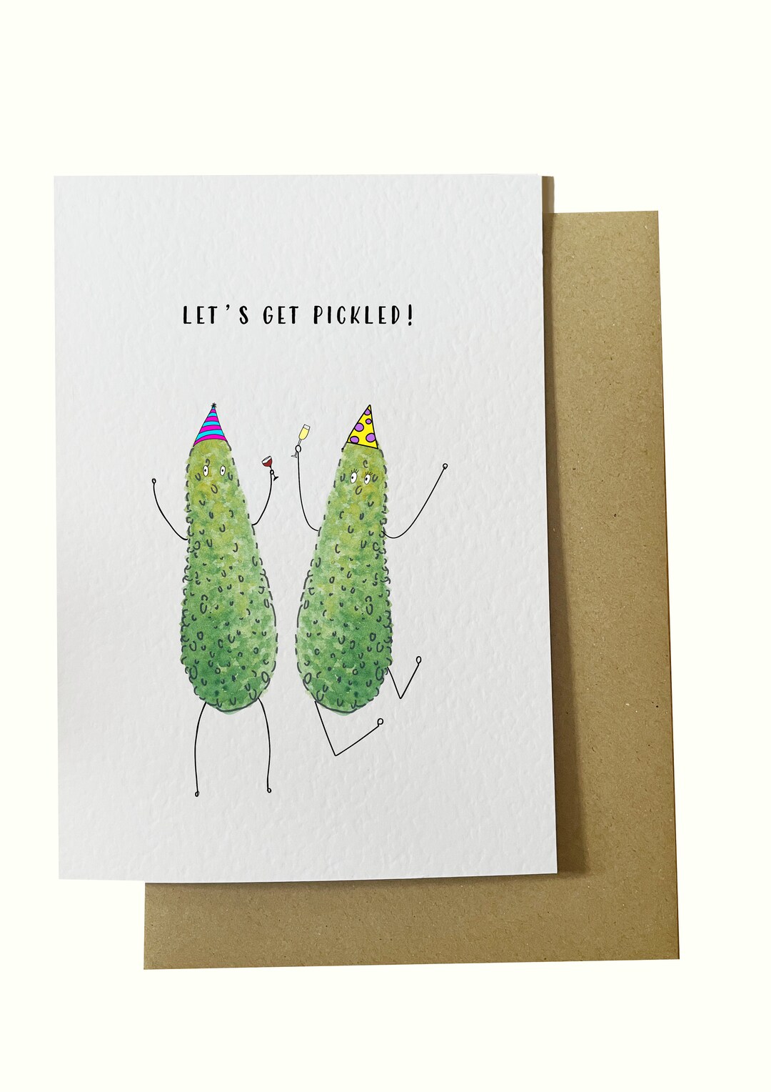 Happy Birthday, Lets Get Pickled Watercolour Pickle Birthday Bday Card, Gherkin, Funny - Etsy UK