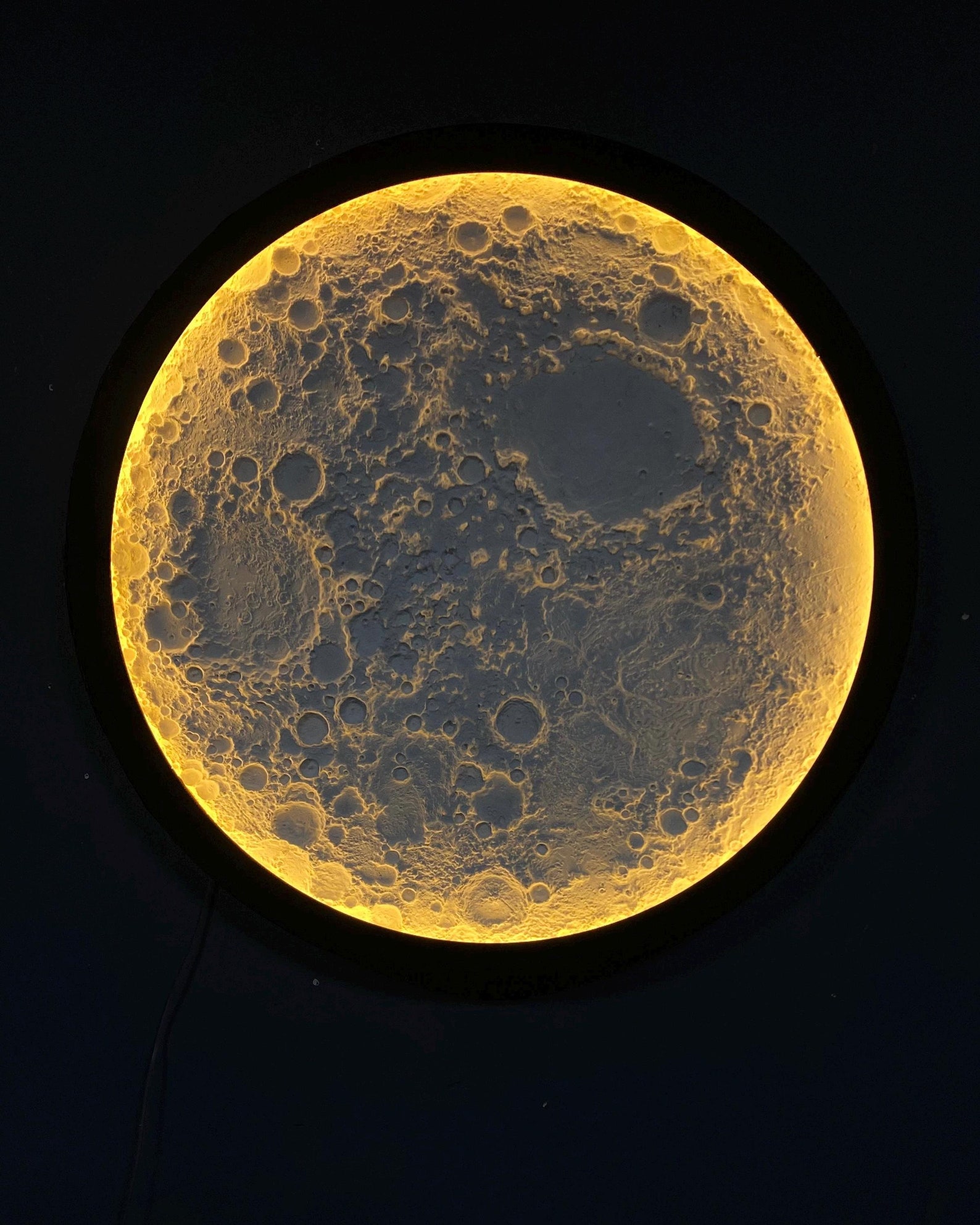 Decorative Moon Lamp, Textured Moon Painting Moon Wall Decor, Wall Lamp ...