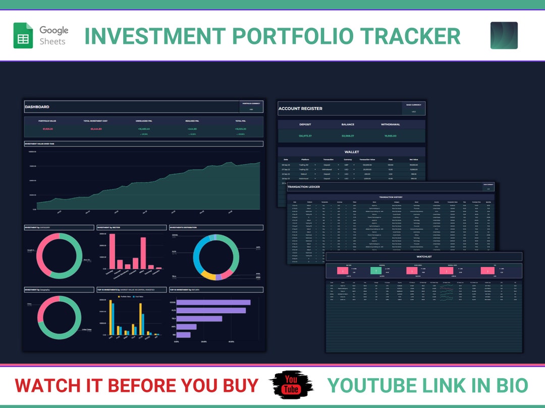 Stock Portfolio, Stock Watchlist, Investment Tracker, Stock Tracker ...