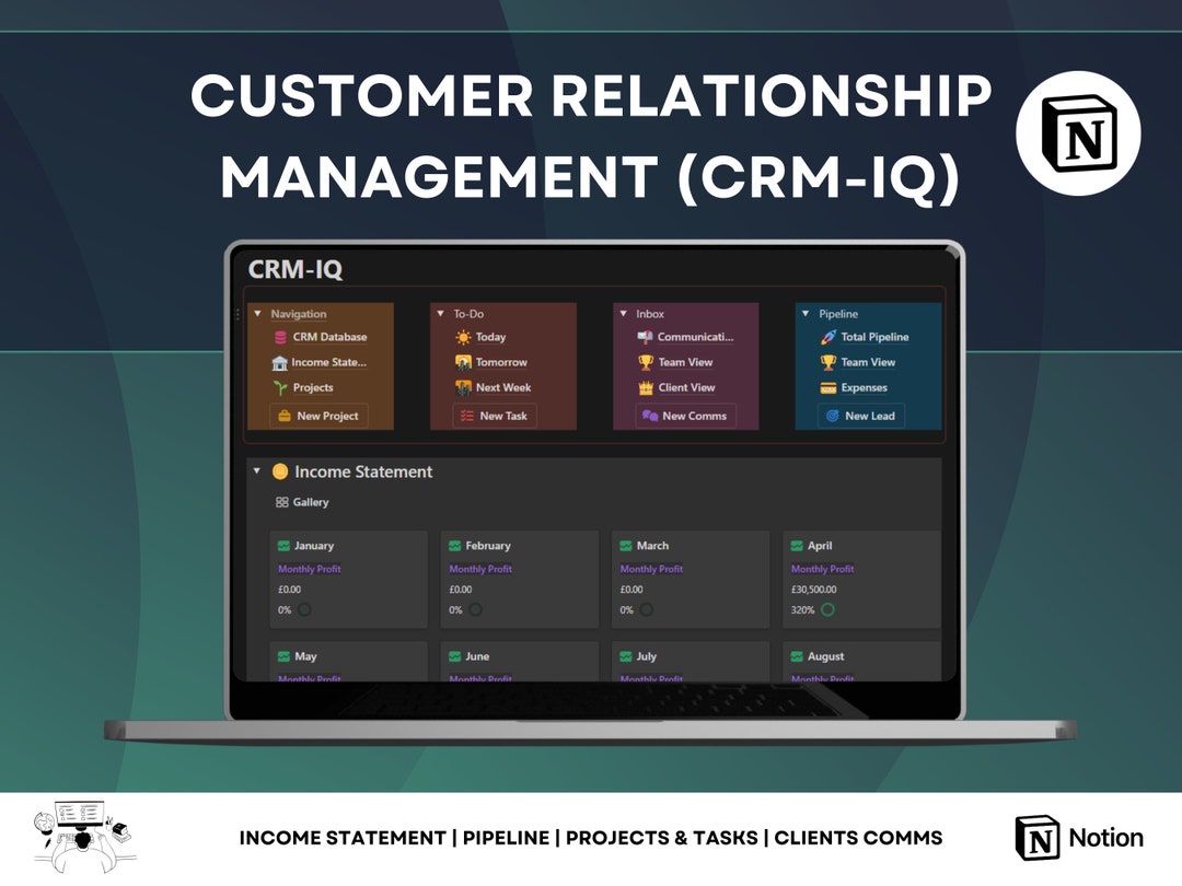 Notion CRM Template CRM Tracker Business Management Client Tracker CRM ...