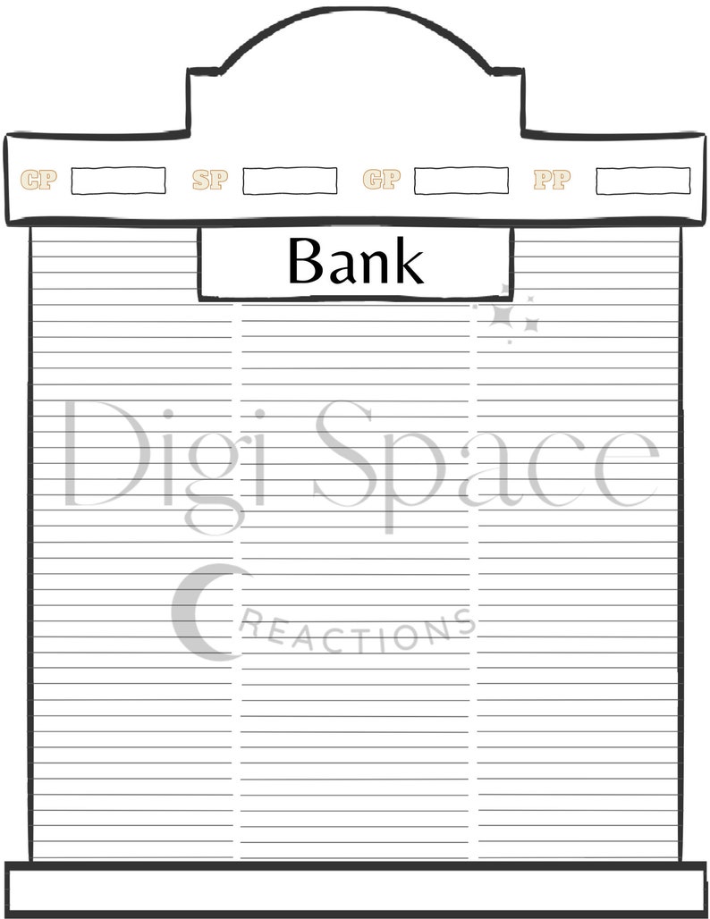 Digital Download - Bank Inventory - DND - Etsy