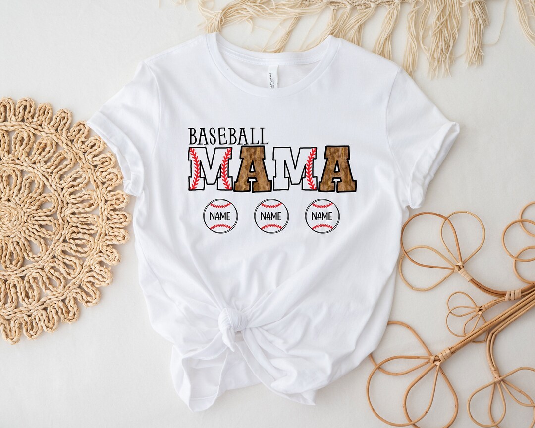 Personalized Baseball Mom Shirt With Kids Name, Custom Children Name on ...