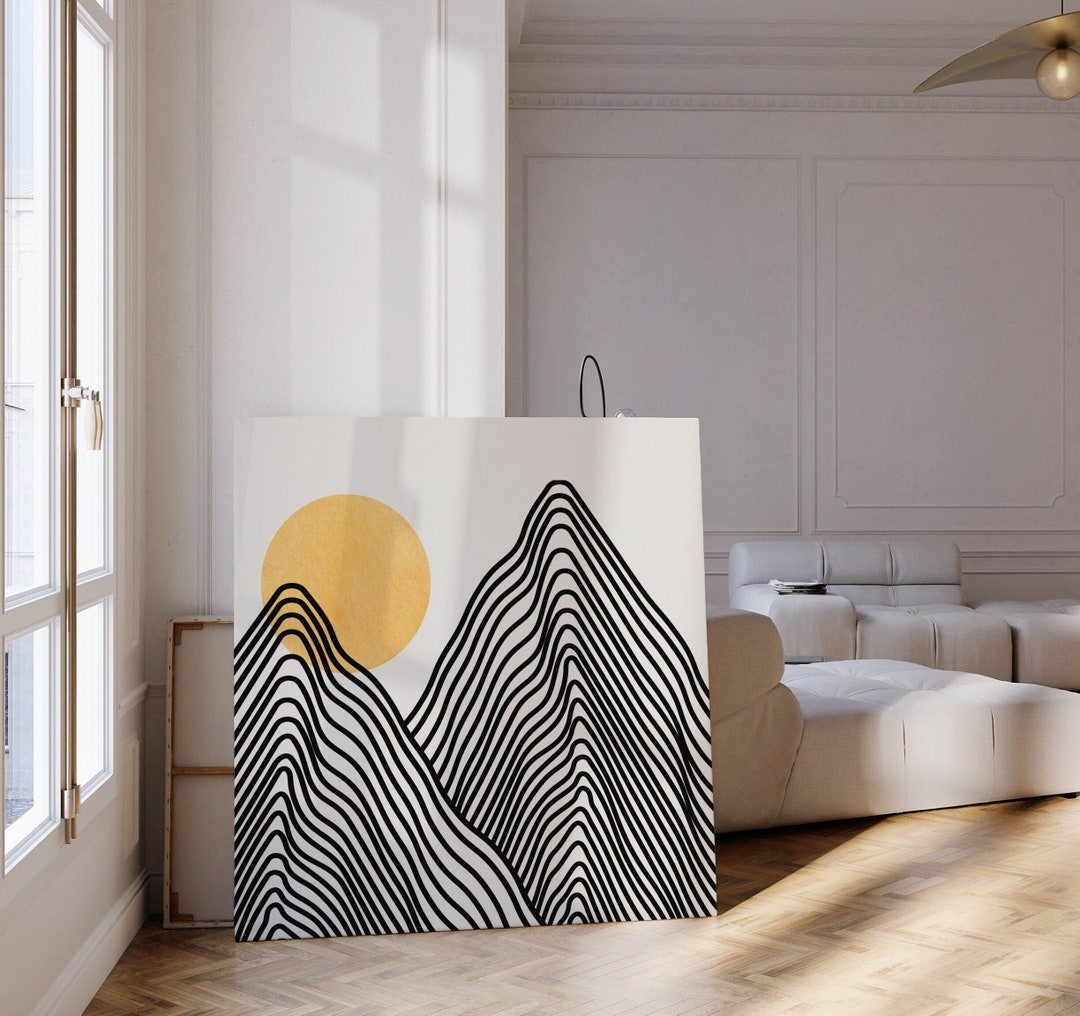 Minimalist Abstract Line Printable Wall Art, Square Modern Art Poster ...