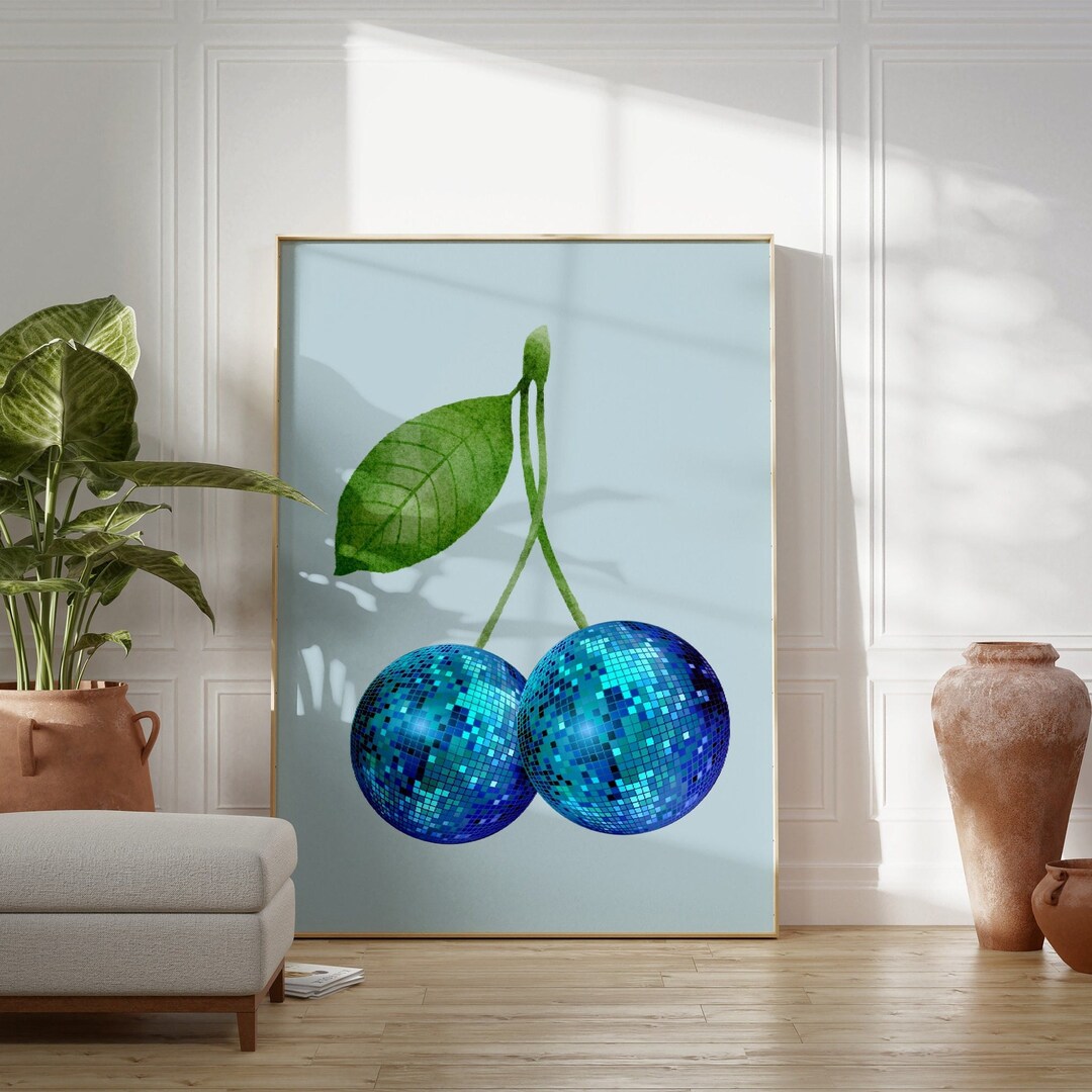 Disco Ball Kirschen Print Disco Print Trendige Wandkunst Girly ...