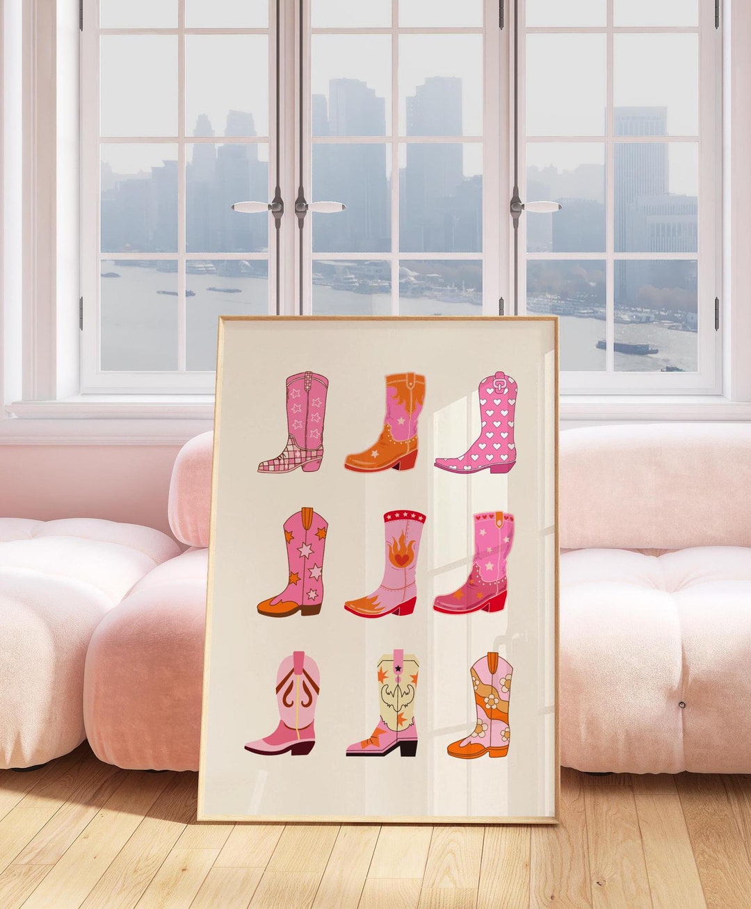 Cowgirl Boot Print Cowboy Boots Poster Bedroom Decor Cowboots Print ...