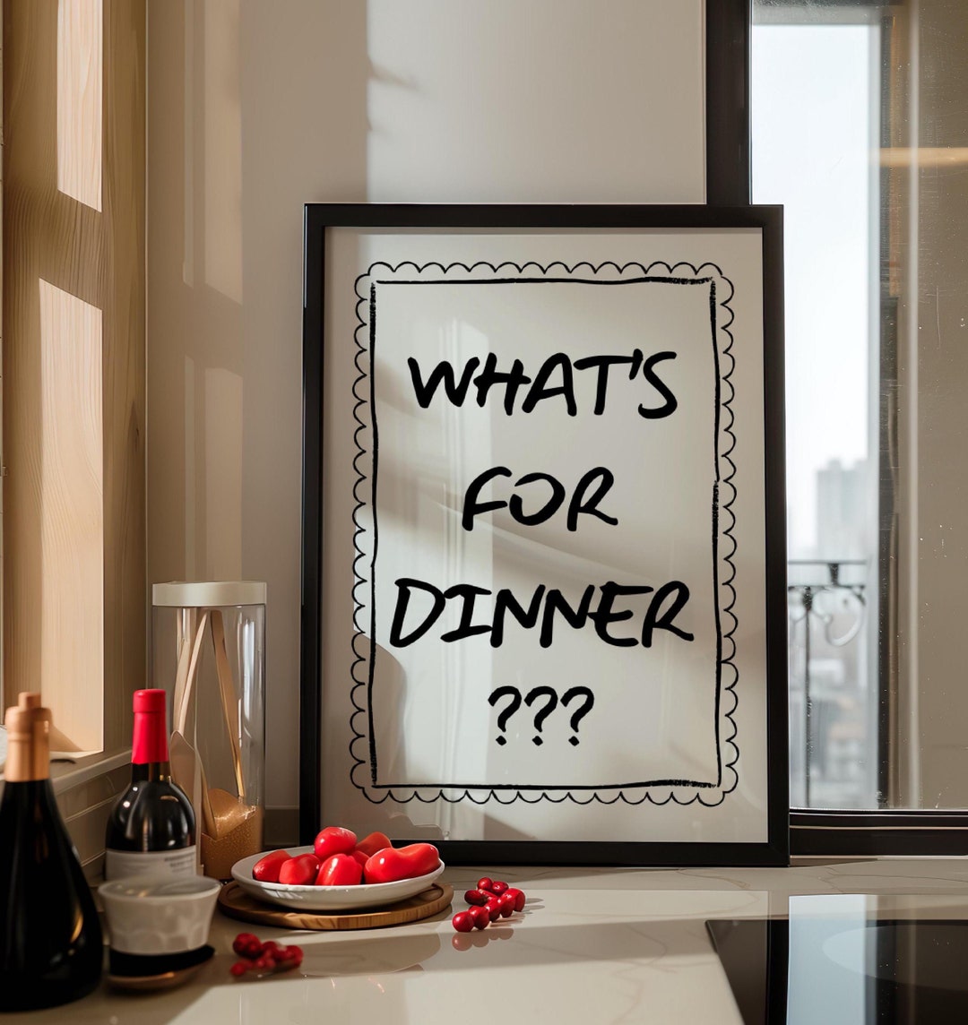What's for Dinner Print Retro Kitchen Wall Art Aesthetic Kitchen Decor ...