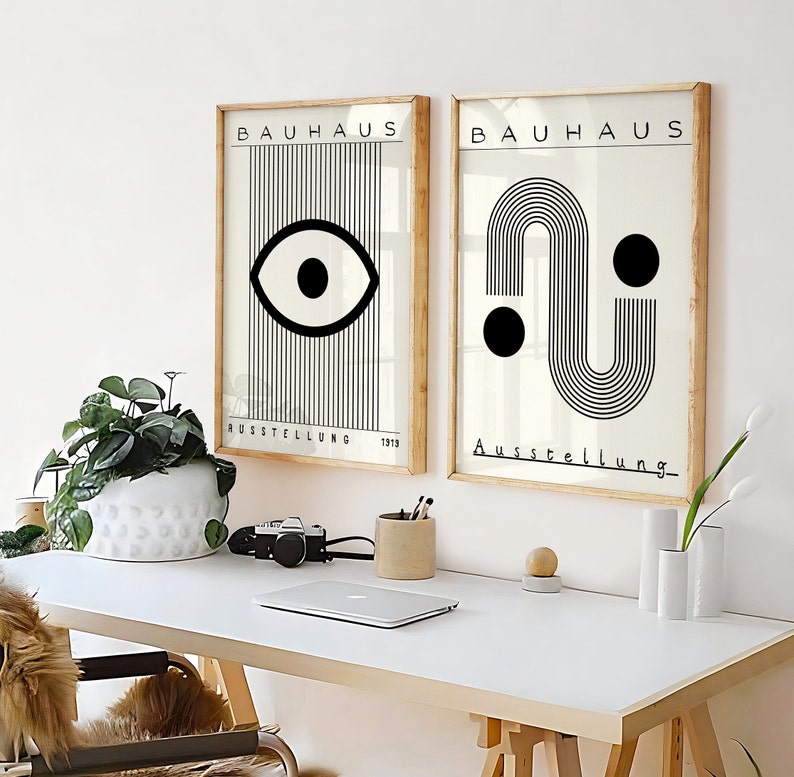 Bauhaus Printable Poster Set of 2mid Century Modern - Etsy