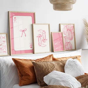 Cowgirl Room Decor: Pink Bows, Disco Ball Art Prints (digital Download ...
