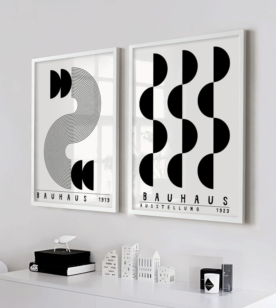 Bauhaus Printable Poster Set of 2 Mid Century Modern Print - Etsy