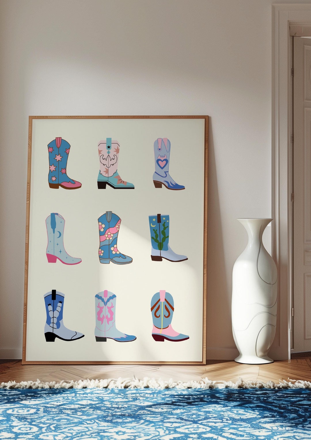 Cowgirl Boots Art Print: Western Preppy Room Decor (digital Download ...