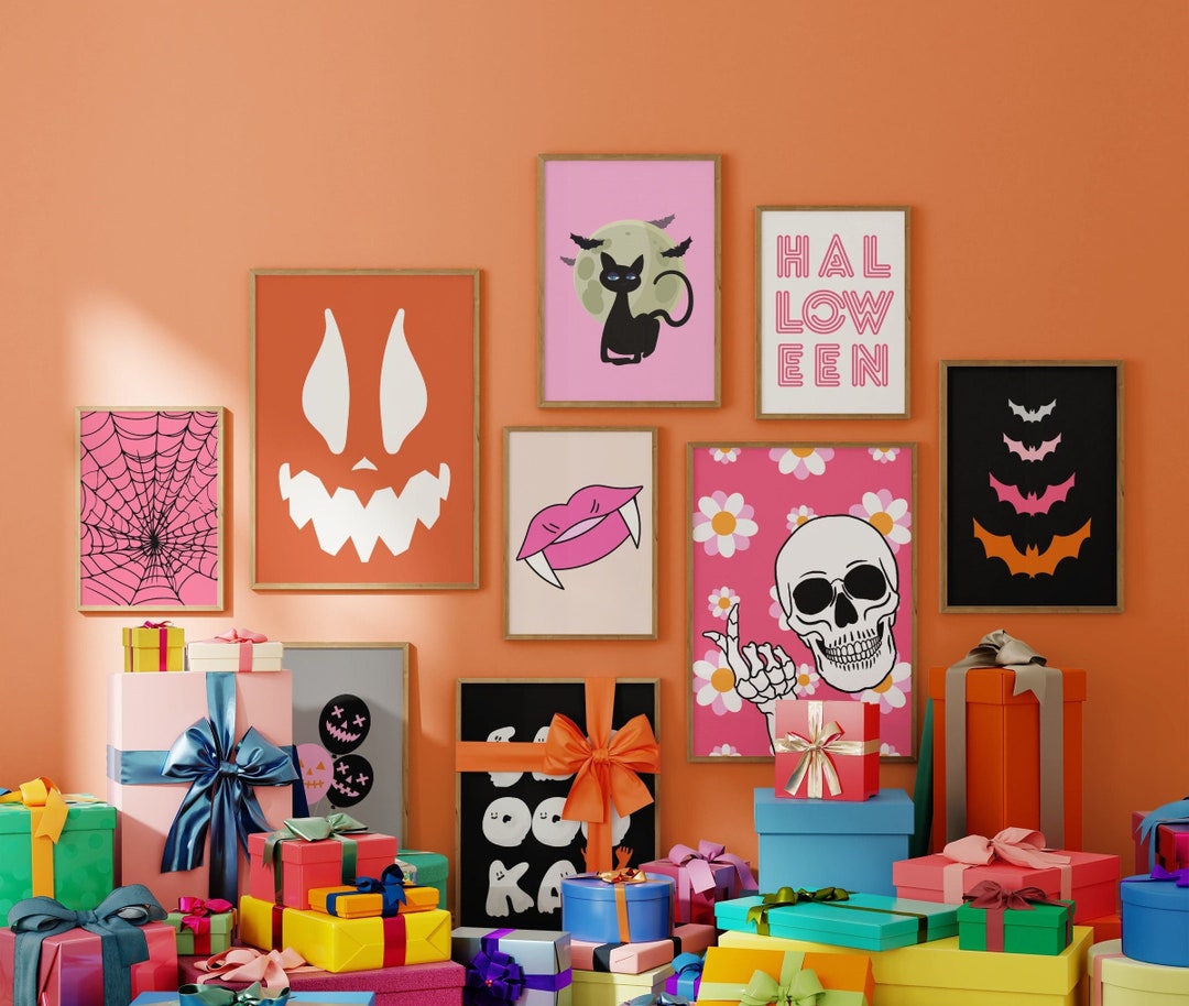 Boho Halloween Decor Set of 20 Prints Cute Fall Decor Modern Halloween ...