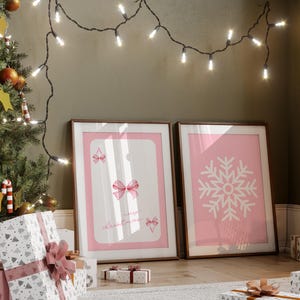 Christmas Coquette Bow Print Christmas Santa Bow Santa Claus Print ...