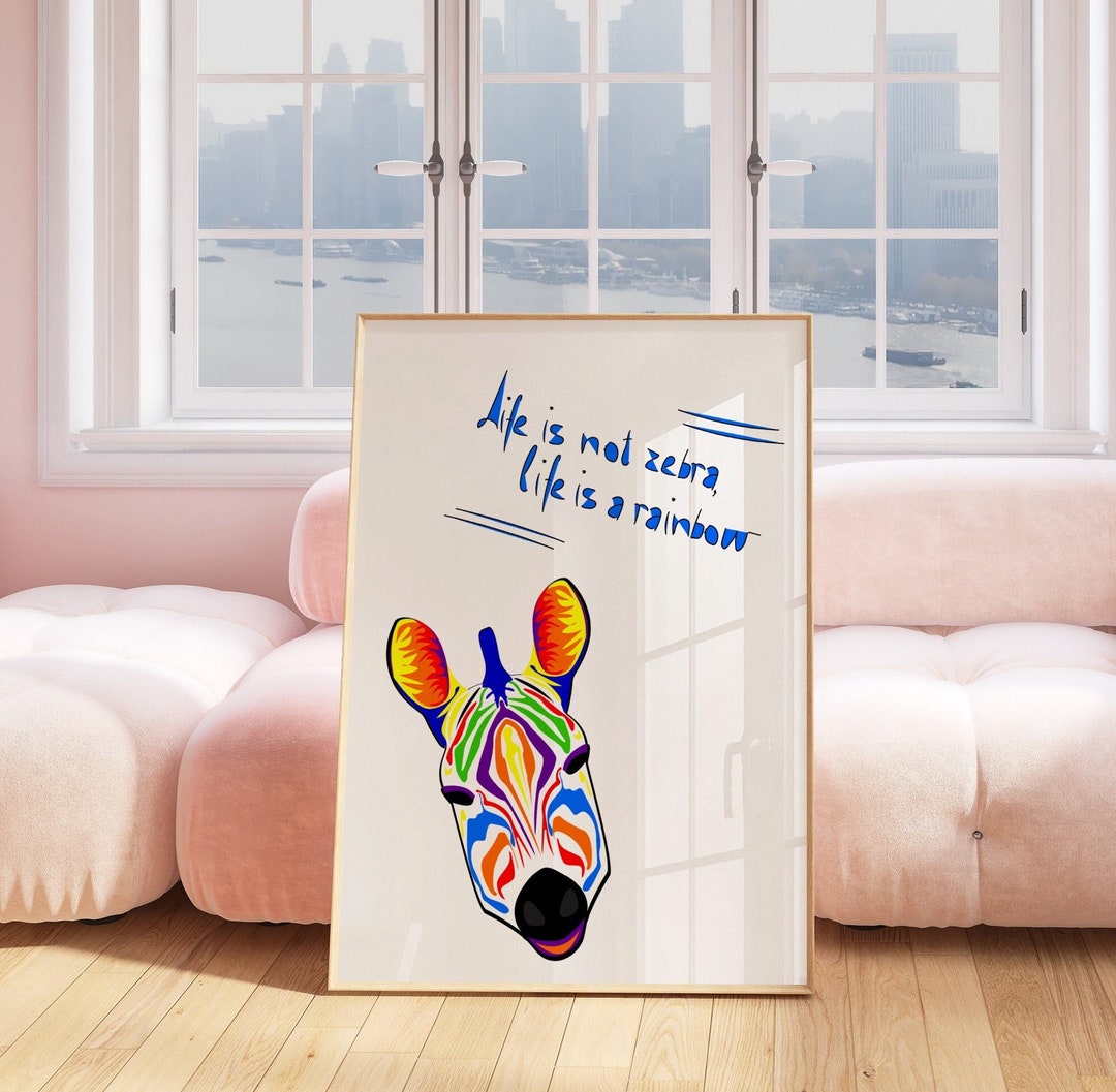 Zebra Printable, ZEBRA Drawing Download, Zebra Wall Decor, Curious ...