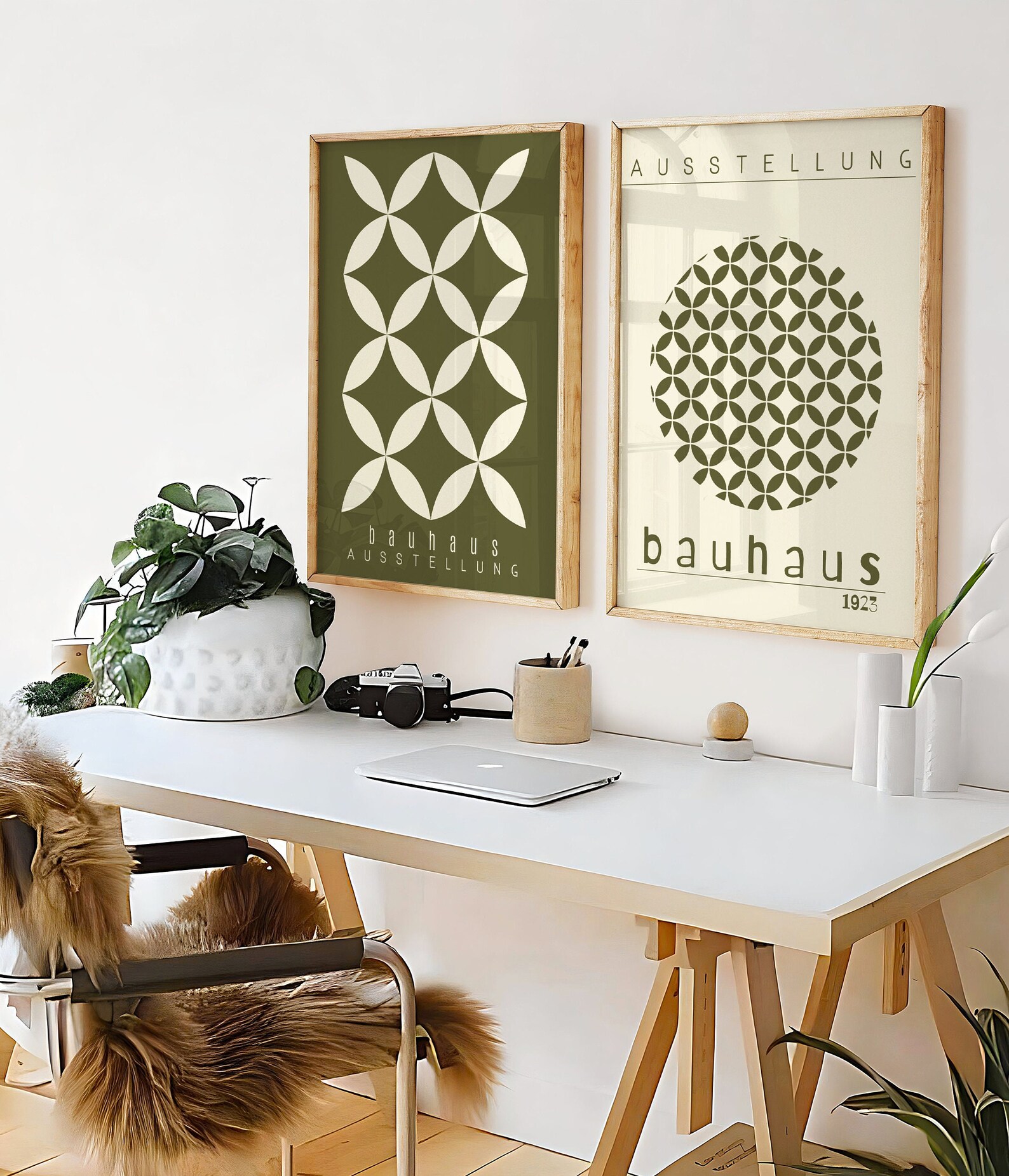 Bauhaus Printable Poster Set of 2 Mid Century Modern Print - Etsy