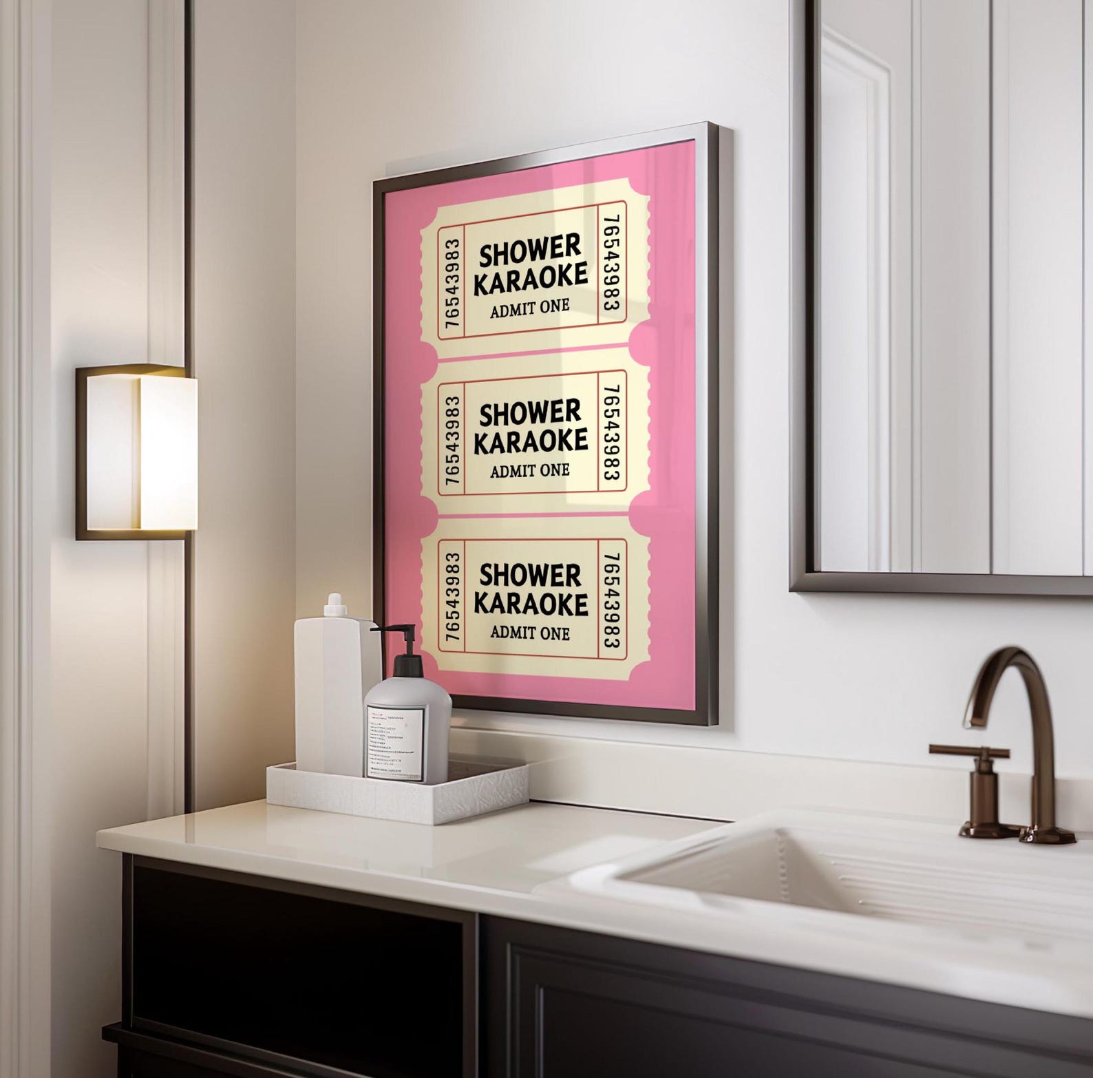 Funny Bathroom Art: Shower Karaoke Ticket Poster (digital Download) - Etsy