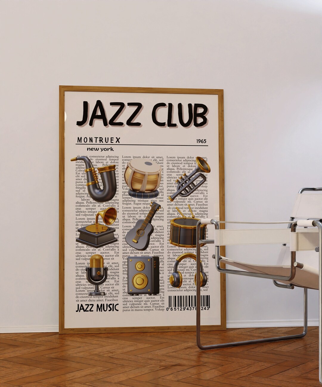 Jazz Club Printable Wall Art, Mid Century Modern Art Print, Music Wall ...