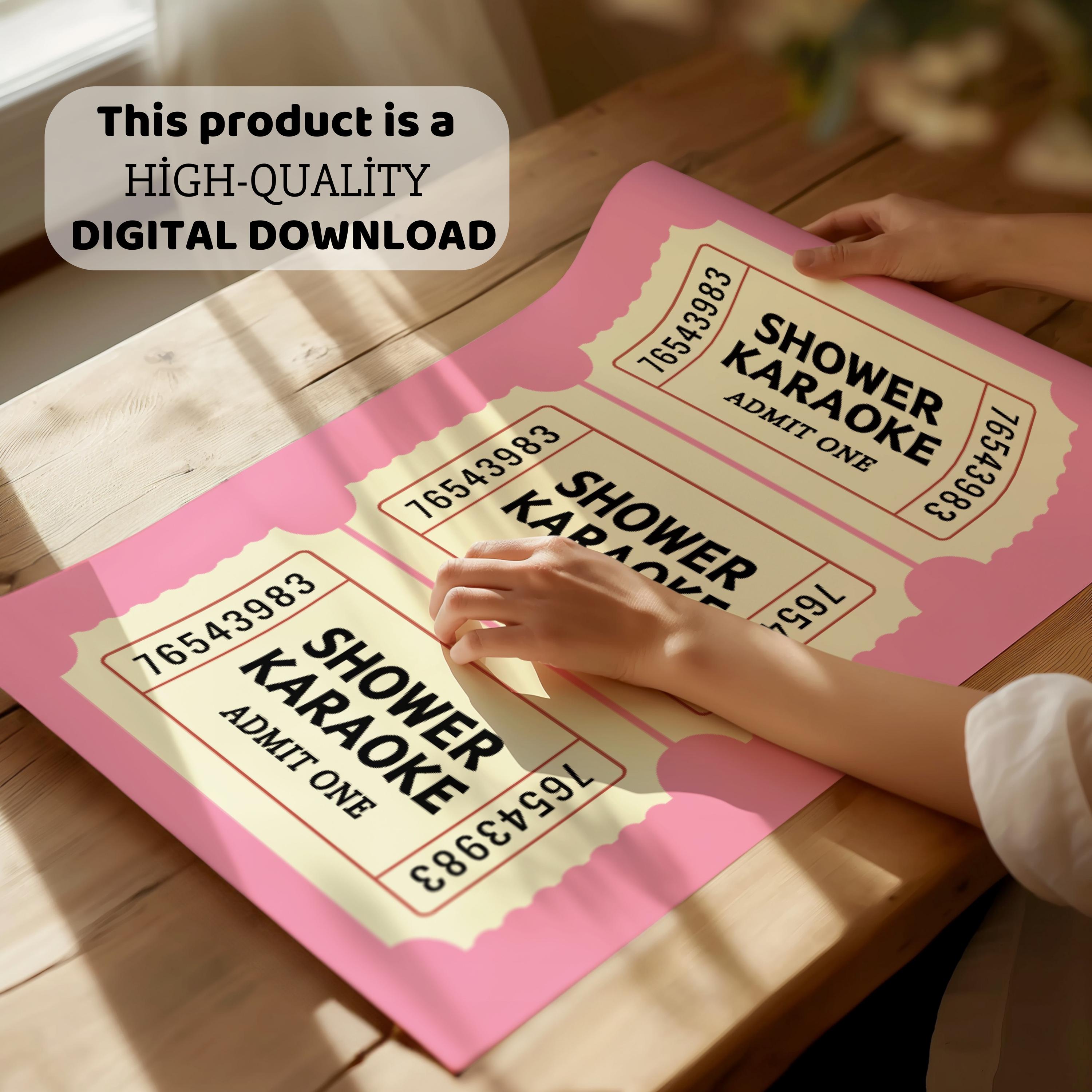Funny Bathroom Art: Shower Karaoke Ticket Poster (digital Download) - Etsy