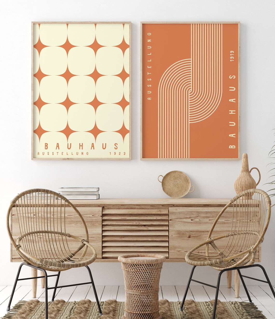 Bauhaus Printable Poster Set of 2 Mid Century Modern Print - Etsy
