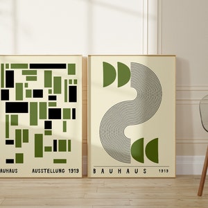 Bauhaus Printable Poster Set of 2 Mid Century Modern Print - Etsy