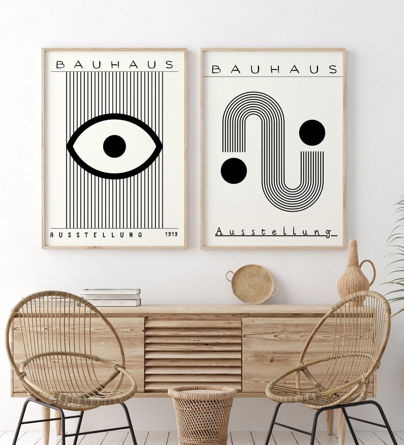 Bauhaus Printable Poster Set of 2mid Century Modern - Etsy