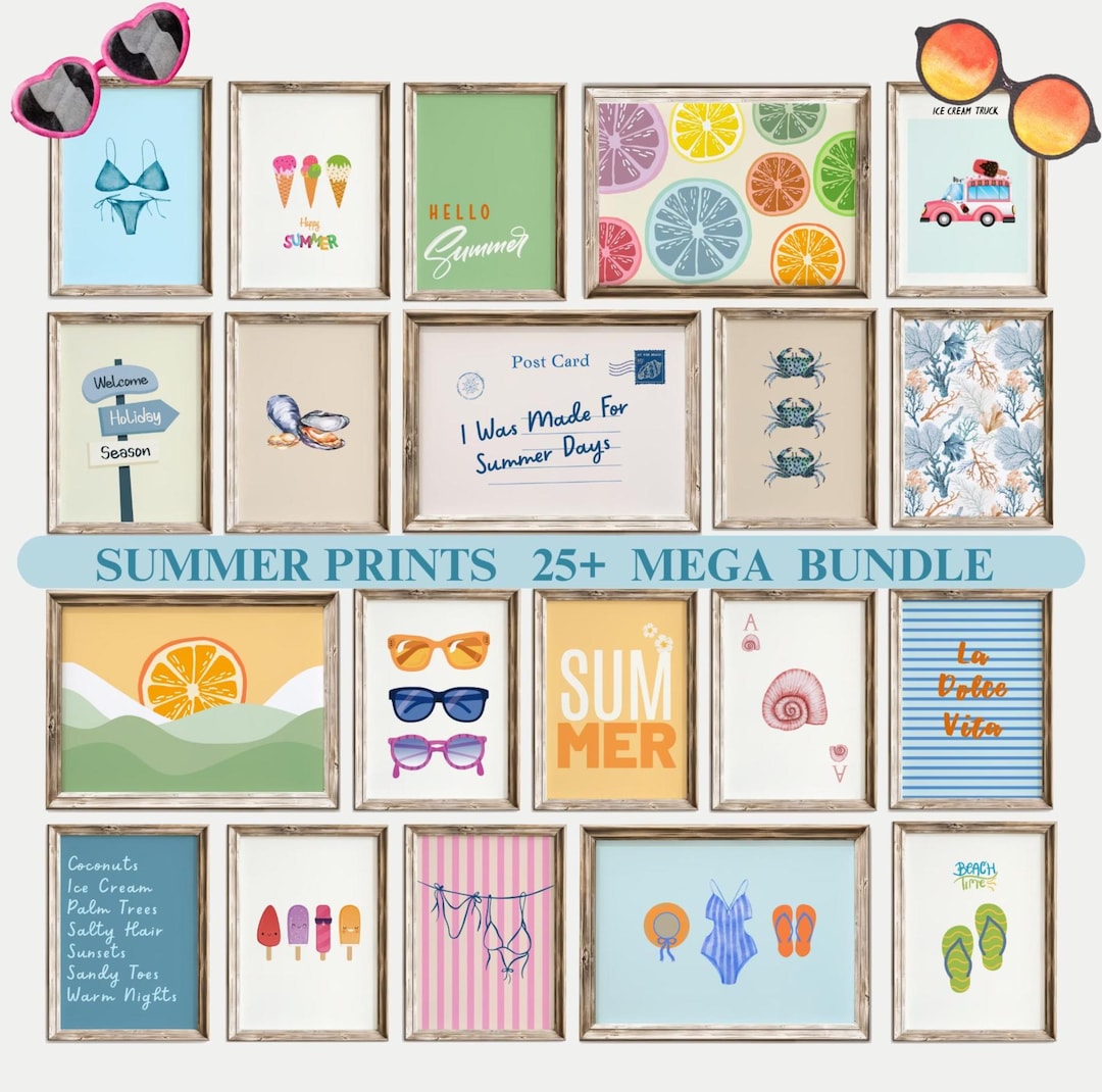 Summer Gallery Wall Art Prints: Beach Coastal Decor (digital Download ...