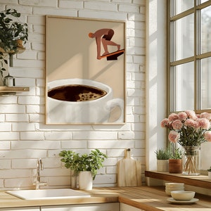 Coffee Drink Poster Modern Kitchen Decor- Retro Poster- Pop Art ...