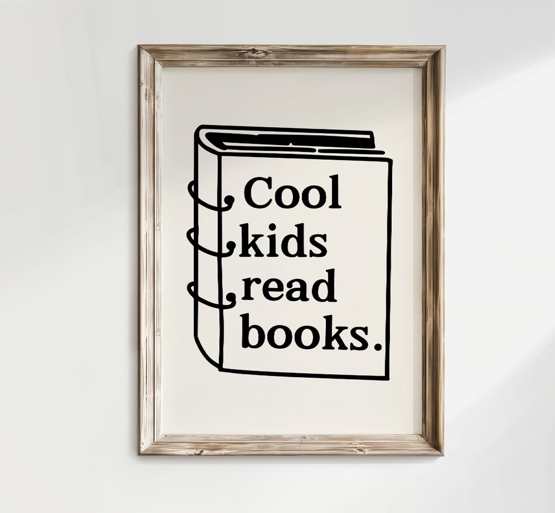 Cool Kids Read Books Printable, Kids Reading Book,library Children’s ...