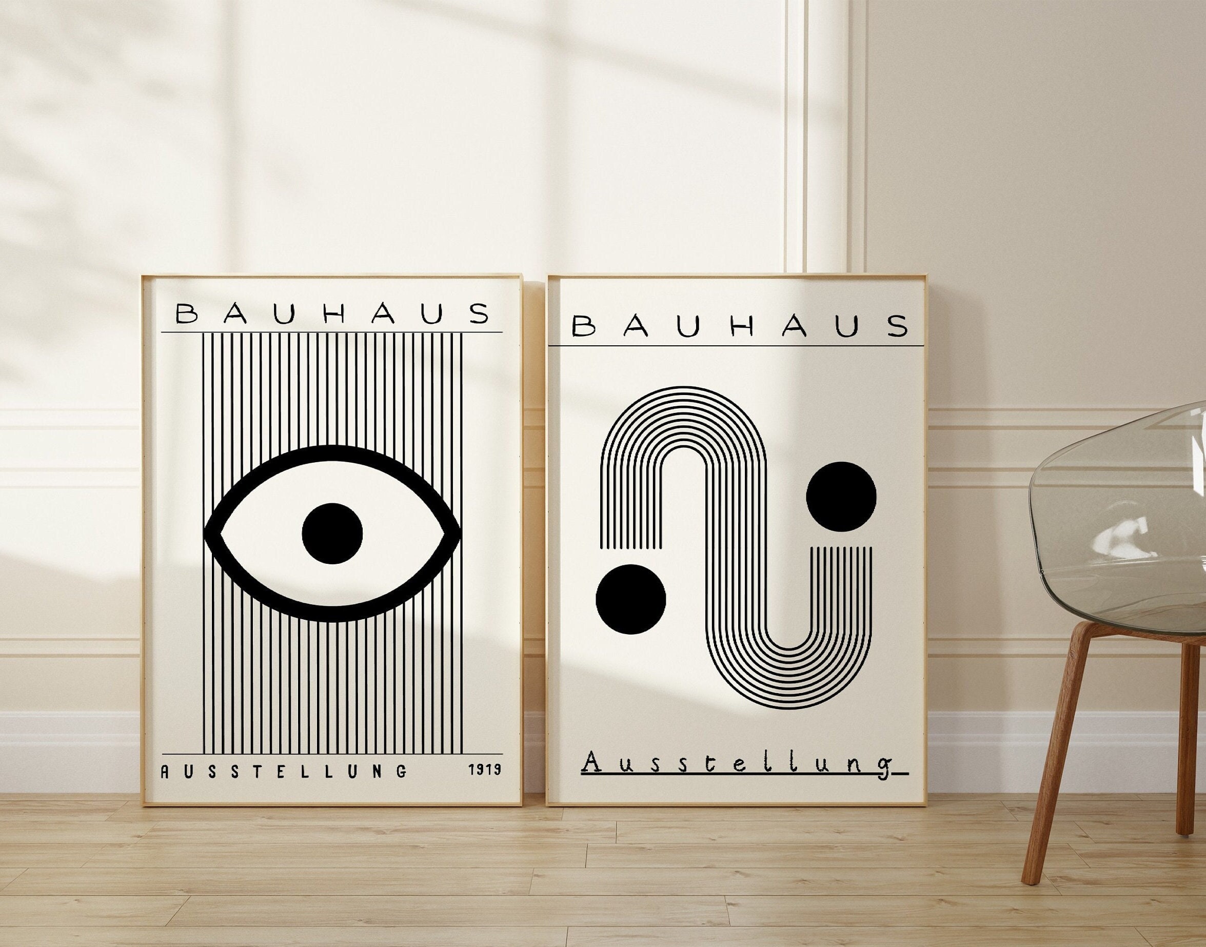 Bauhaus Printable Poster Set of 2mid Century Modern - Etsy